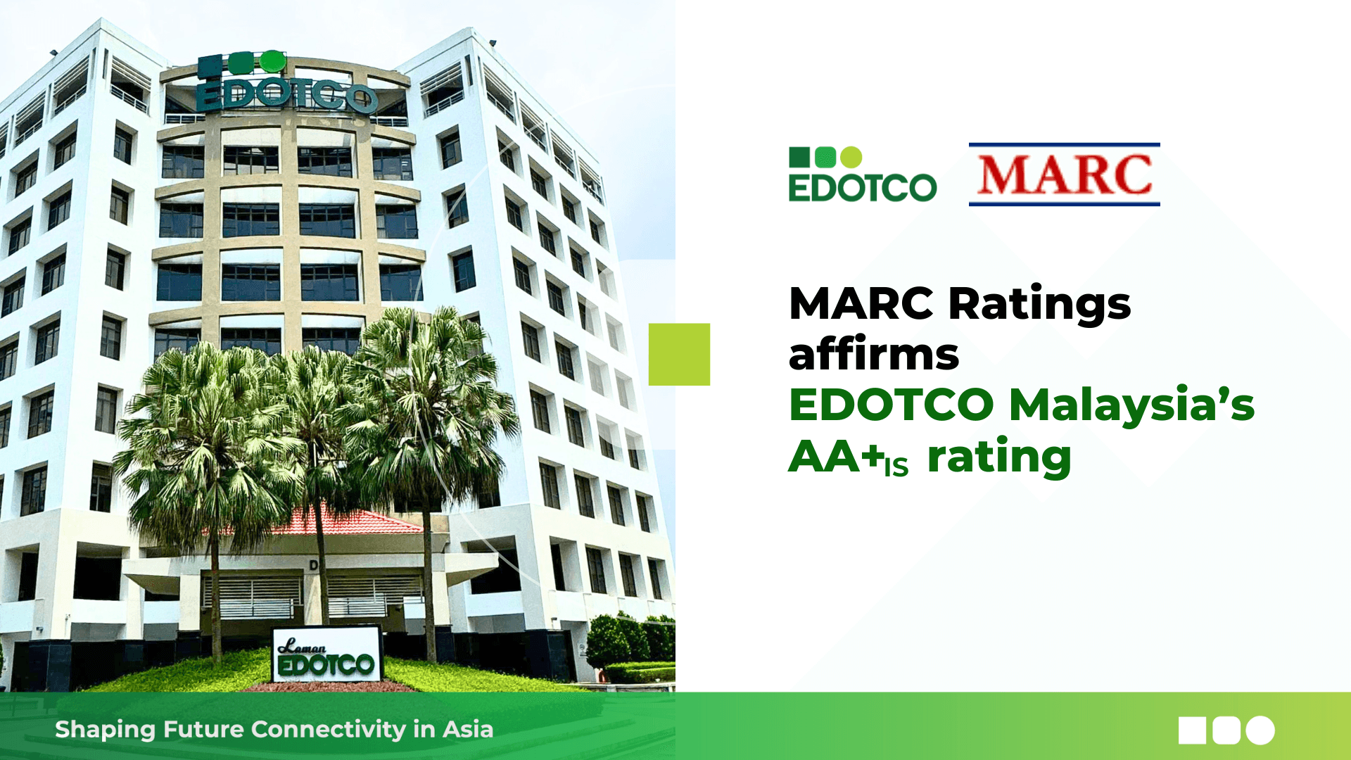 MARC Ratings Affirms EDOTCO Malaysia’s AA+ IS Rating | EDOTCO